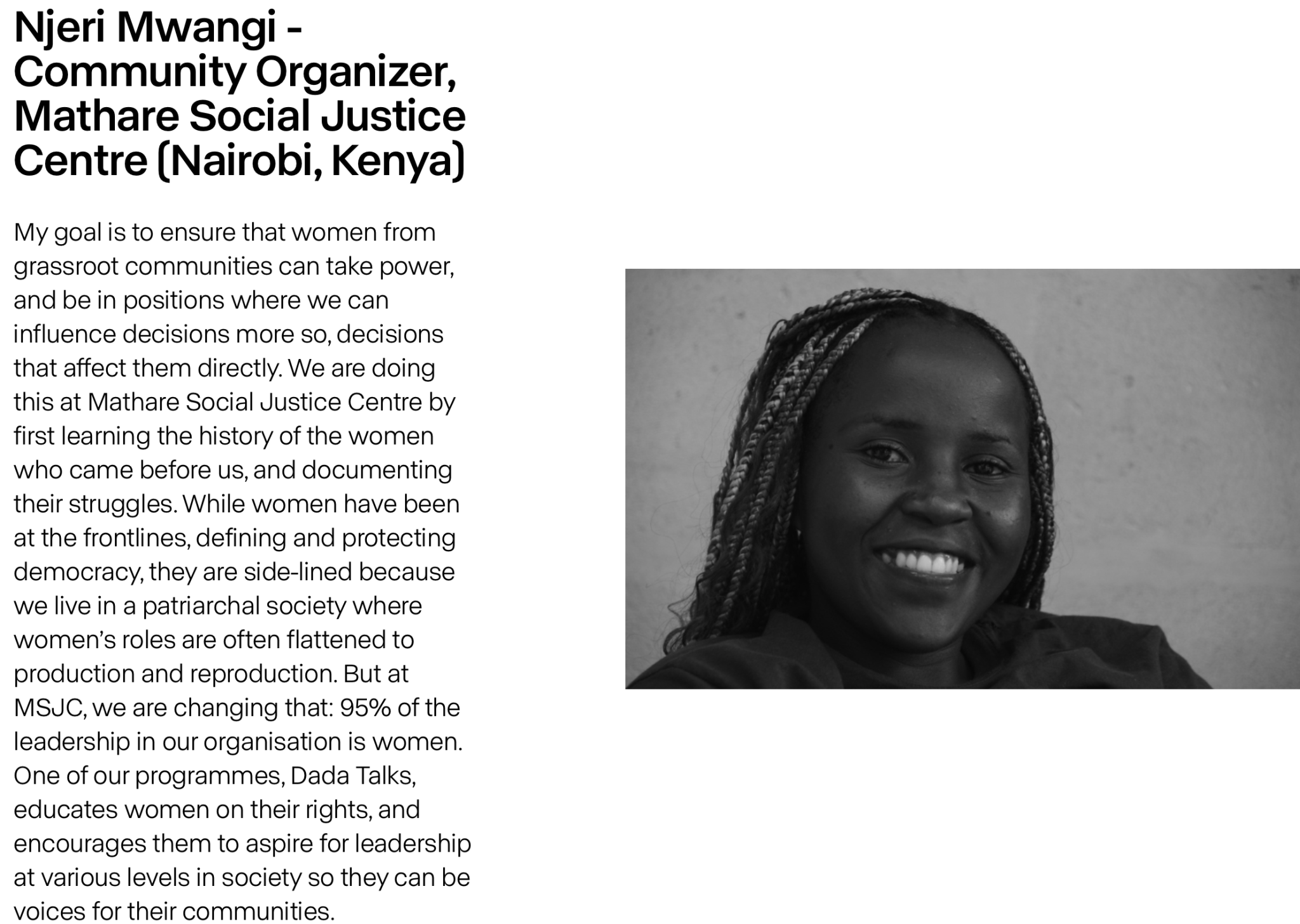 African Social Justice Network – Mathare Social Justice Centre